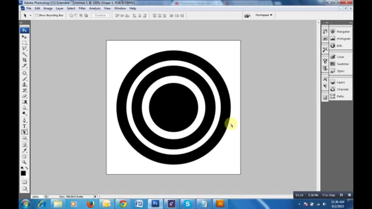 Photoshop: how to create circle icon using photoshop - YouTube