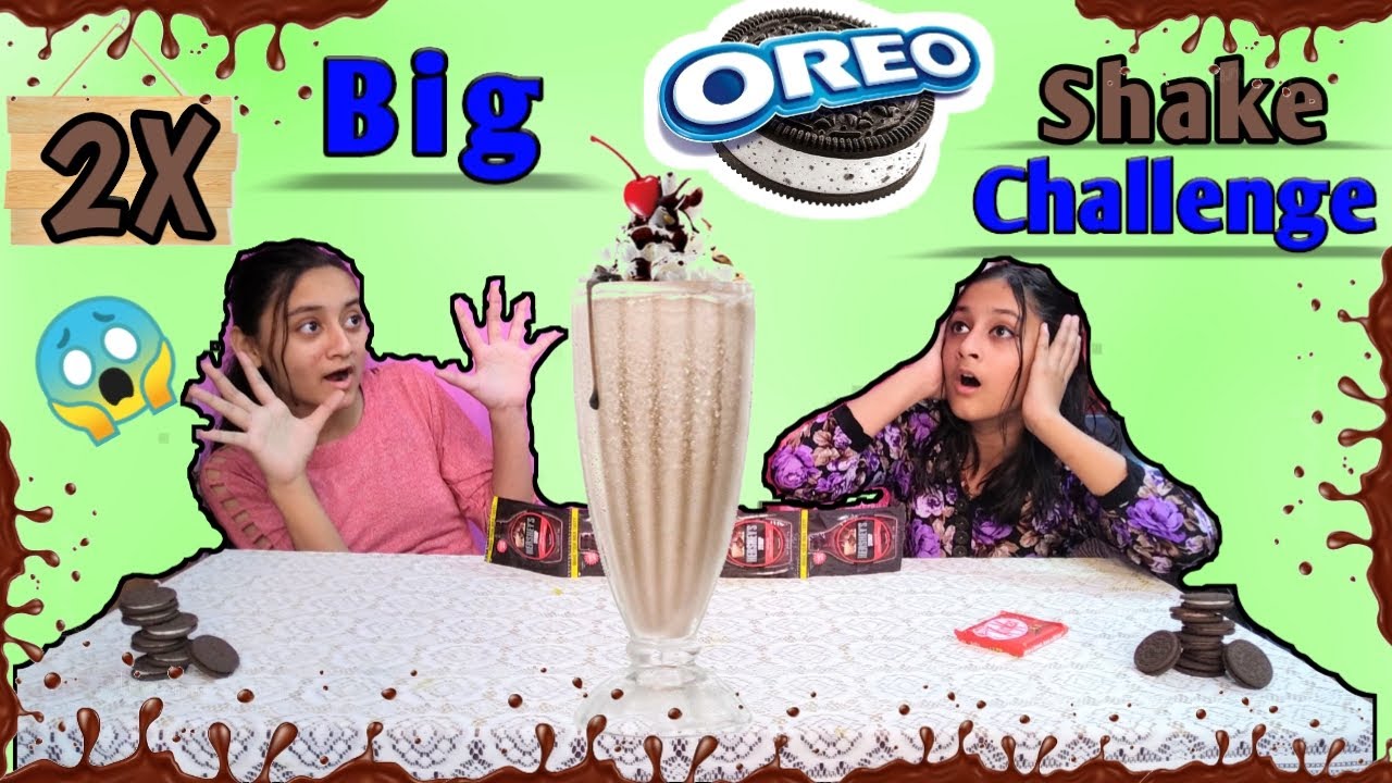 2X BIG OREO SHAKE CHALLENGE | OREO thick shake | oreo eating challenge ...