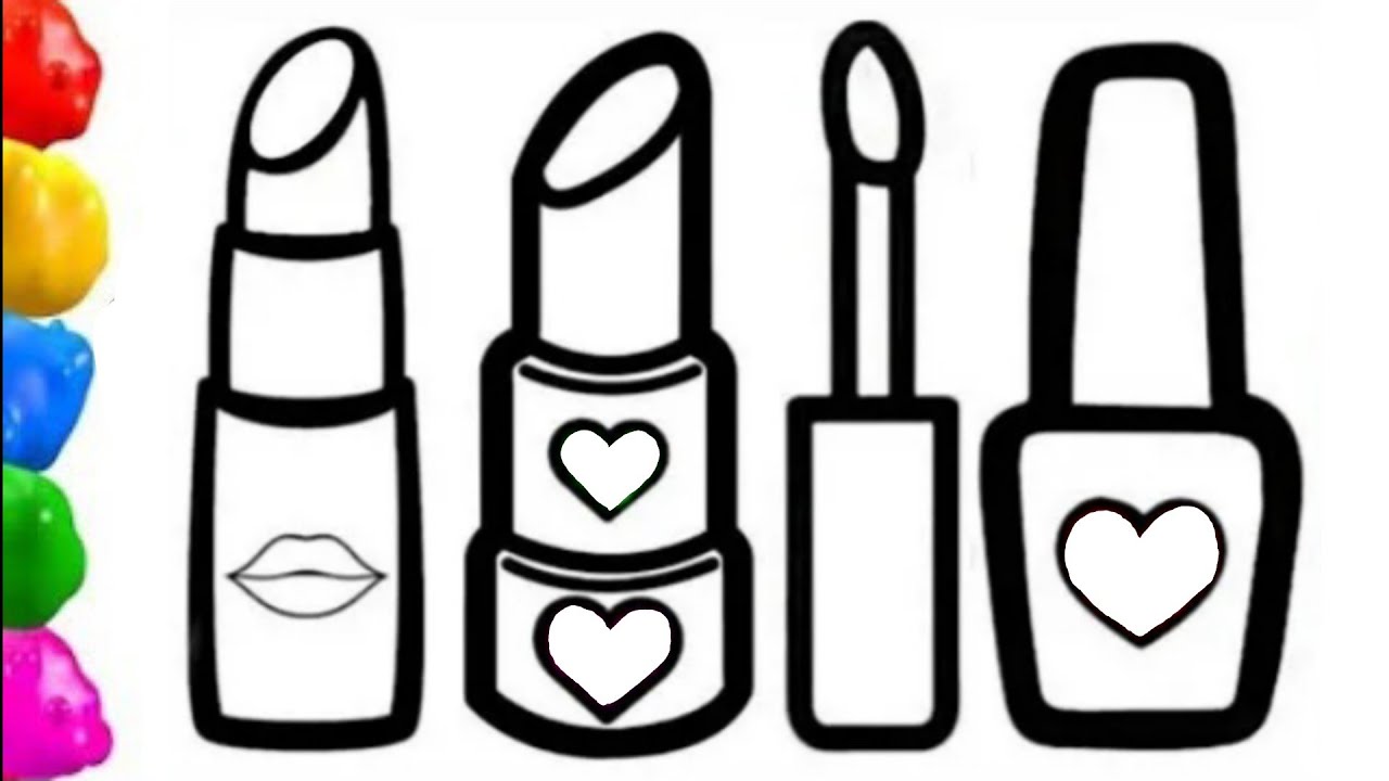 Lipstick drawing and colouring for kids and toddlers step by step ...