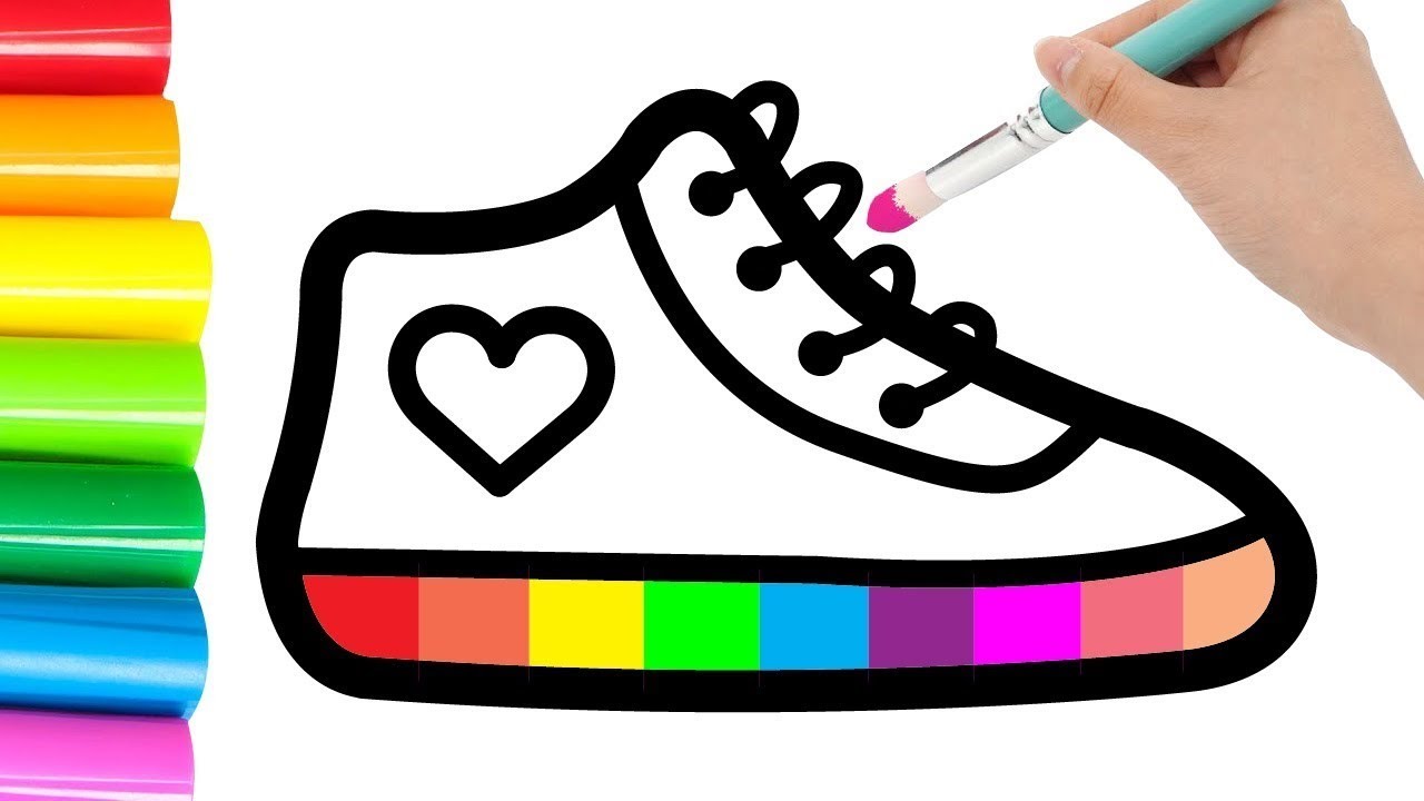 How to draw a cute shoe for children? Kids drawing | Easy drawing for ...