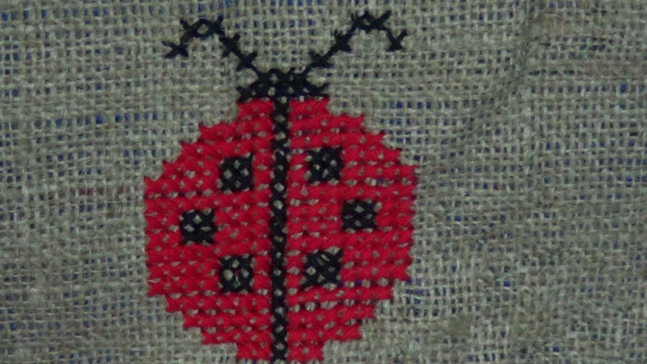 Hand Embroidery : Cross Stitch Embroidery : Insect Pattern (Lady Bug ...