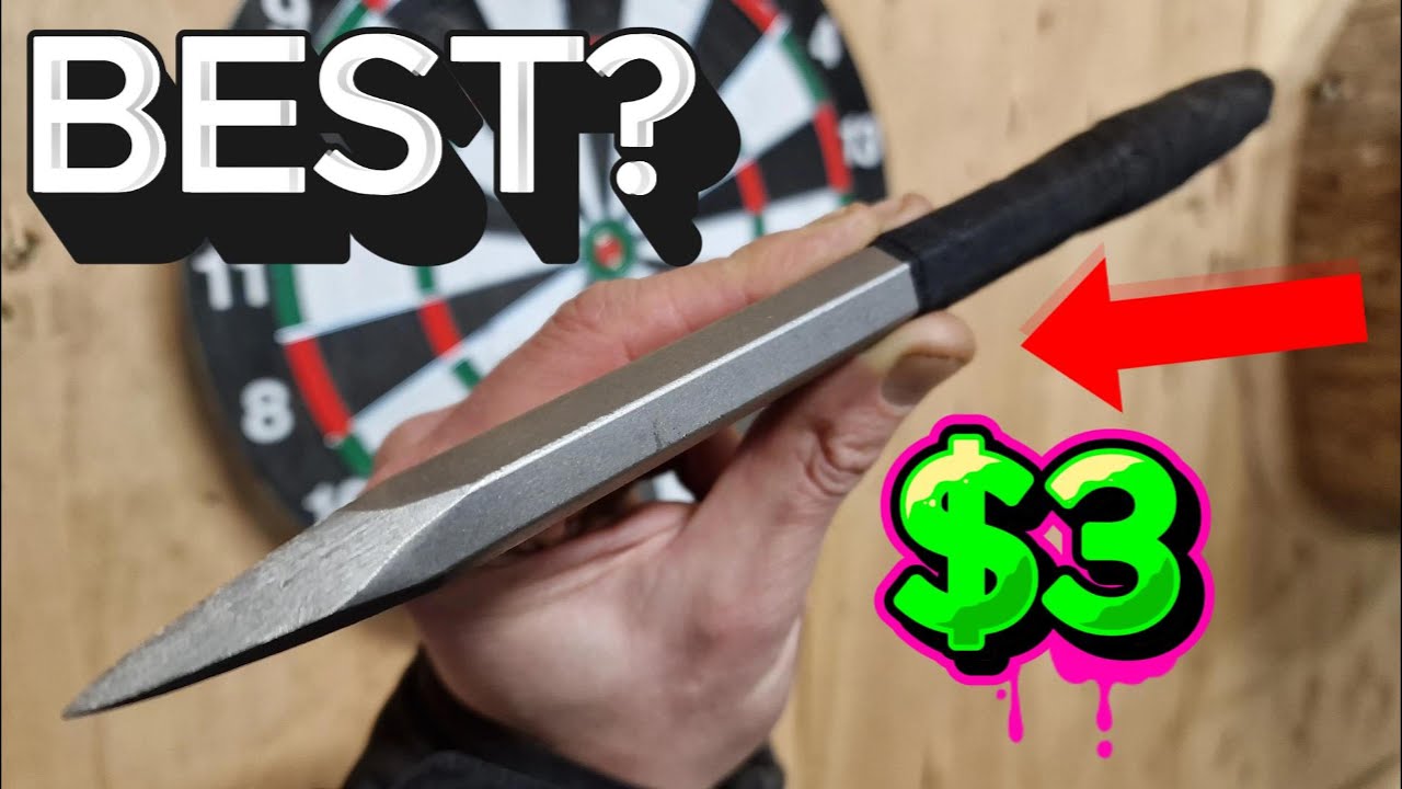 $3 BEST THROWING TOOL? (SPIKED CONCRETE CHISEL) - YouTube