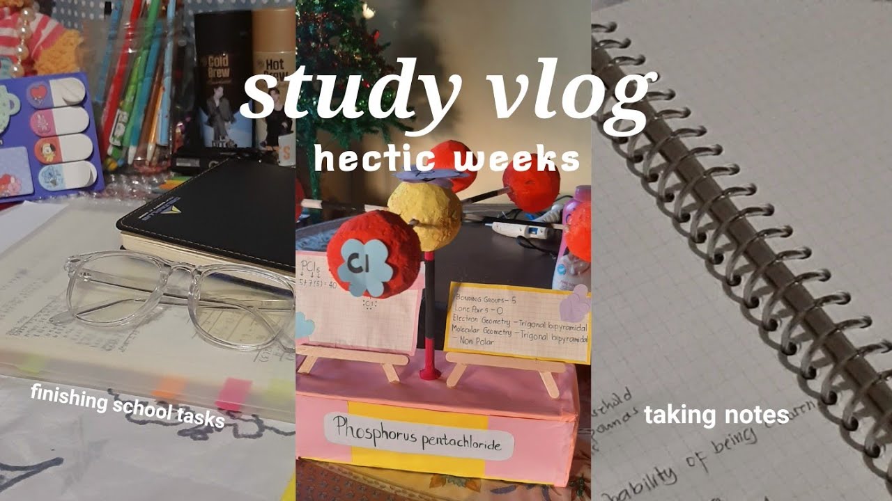 12 hours study vlog🧸- doing tasks, kinda productive, a hectic week!🤯 ...