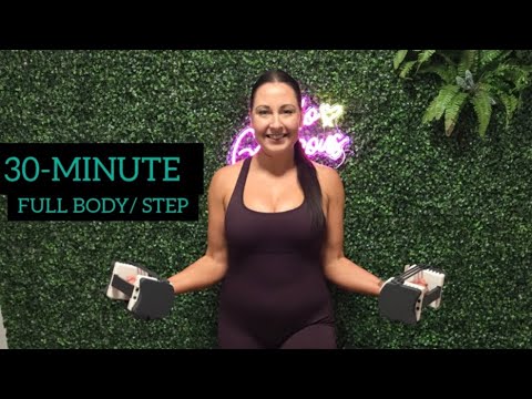 FULL BODY HOME WORKOUT WITH STEP// KILLER CARDIO - YouTube