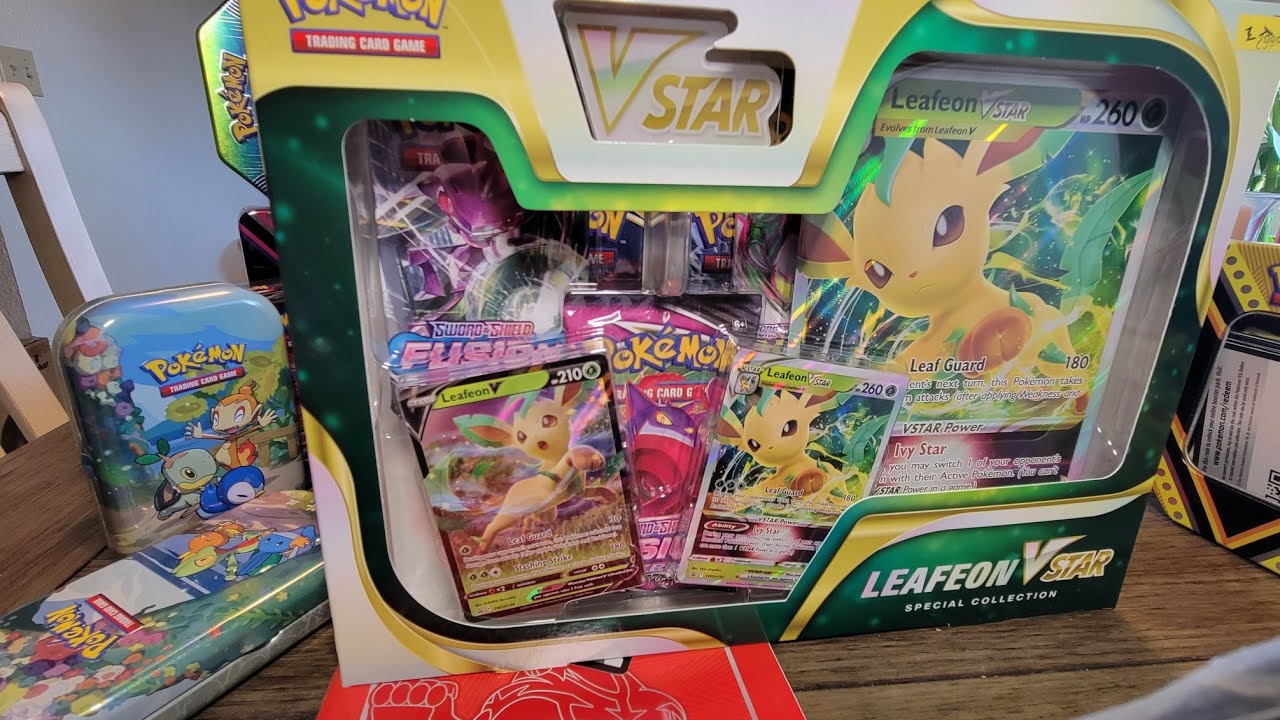 Opening A Pokémon Leafeon VStar Special Collection Box Plus Rainbow ...