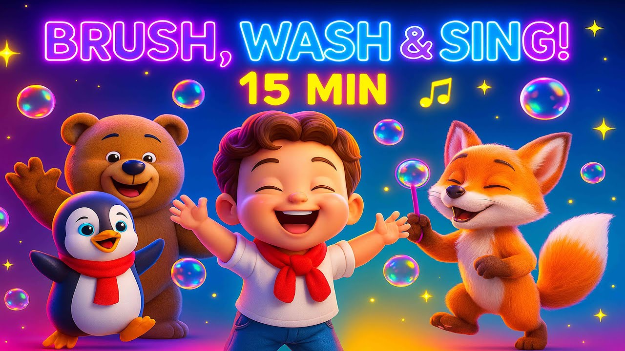 Brush, Wash & Sing! | 15 Minutes of Fun Kids Songs About Brushing Teeth ...
