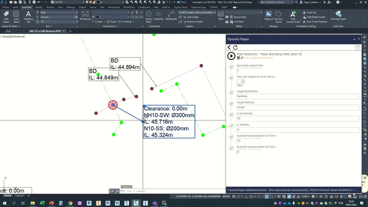 Civil 3D - Dynamo - Label Pipe Crossings and Backdrops - YouTube