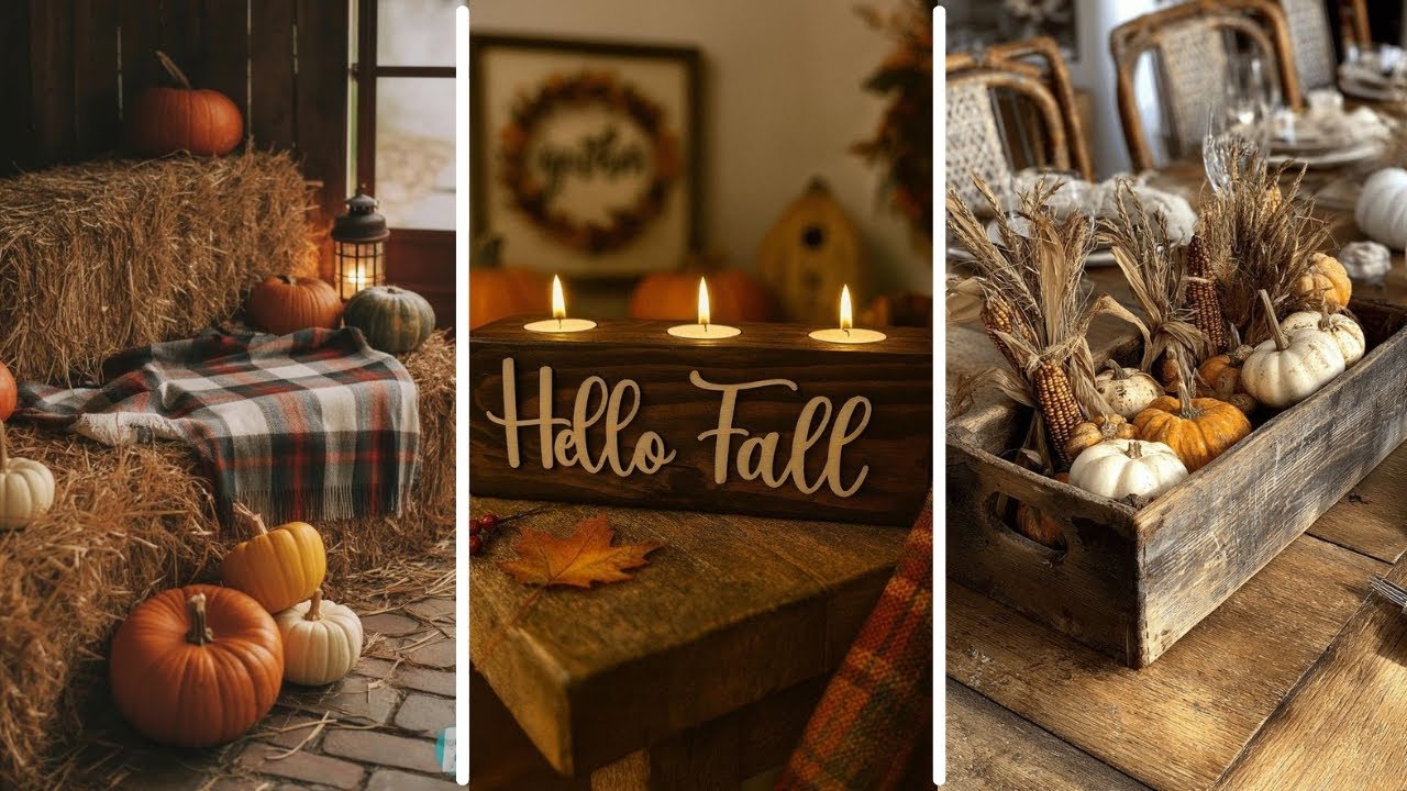 Rustic Fall Decor Using Natural Elements - YouTube