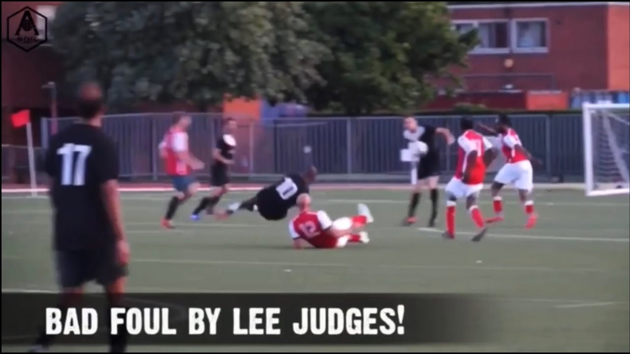Lee Judges horror tackle in AFTV FC'S first ever game - YouTube