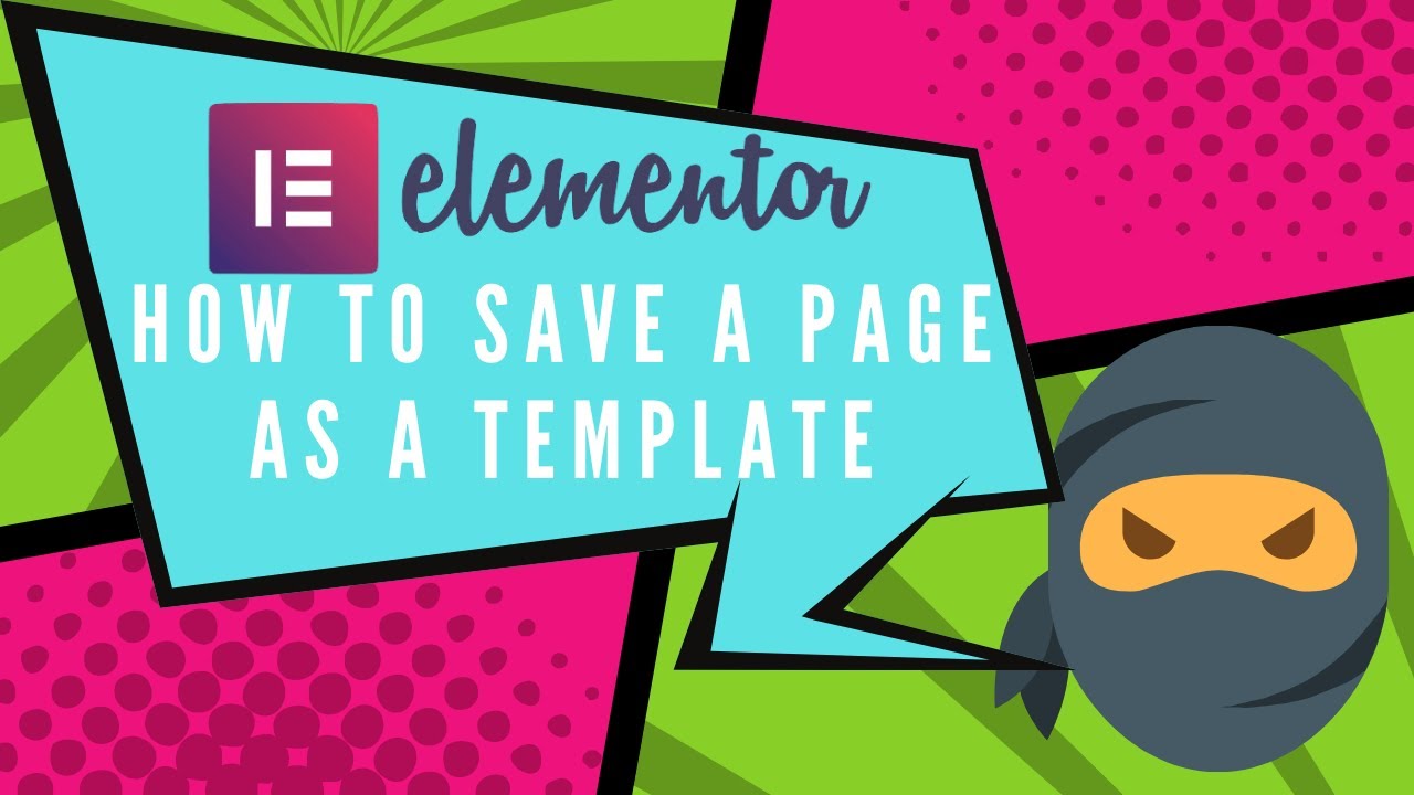 Elementor How To Save A Page As A Template YouTube Elementor How To Save A Page As A Template YouTube