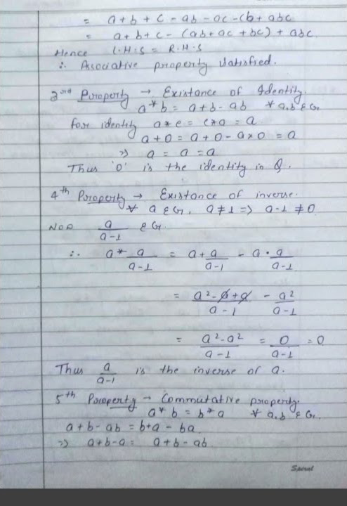 If G is a set of all rational numbers equipped with the binary operation *defined by a*b=a+b-ab ...