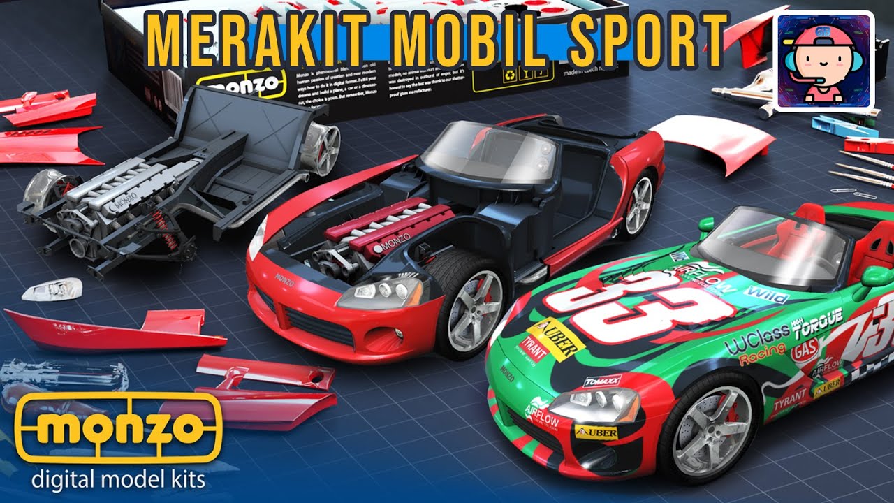 MERAKIT MOBIL SPORT CAR KEREN | MONZO | GOMBOT GAME - YouTube