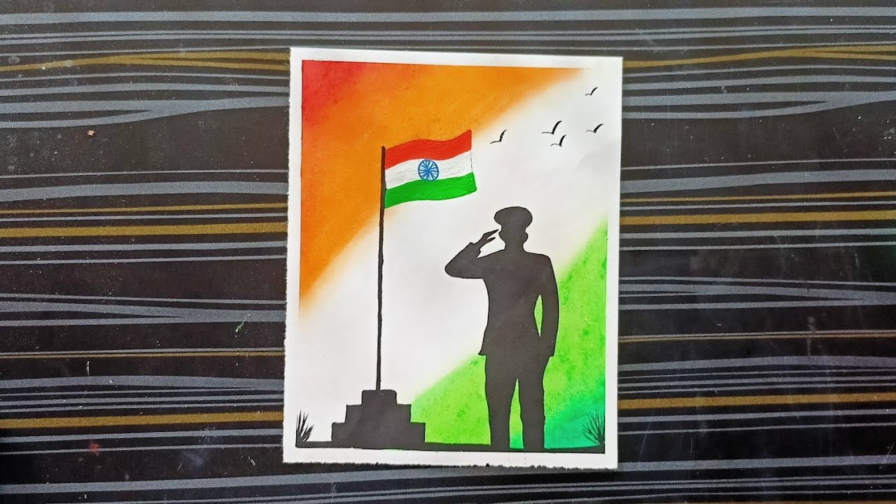 Salute to indian flag🇮🇳 ll indian army salute indian flag drawing # ...