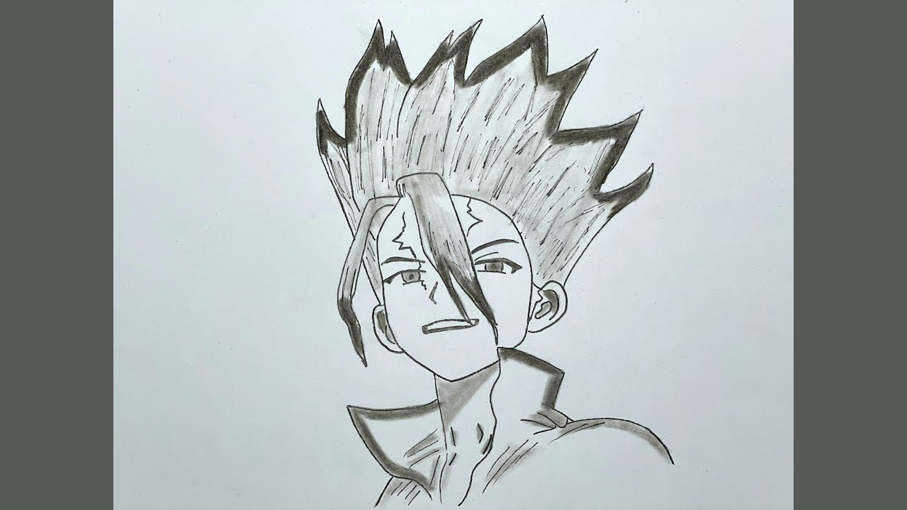 How to draw Senku Ishigami easy from Dr. Stone | how to draw animes for ...