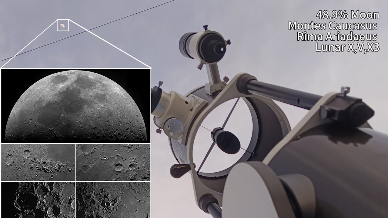Lunar X, V. Montes Caucasus, Rima Hyginus and Rima Ariadaeus through 8 ...