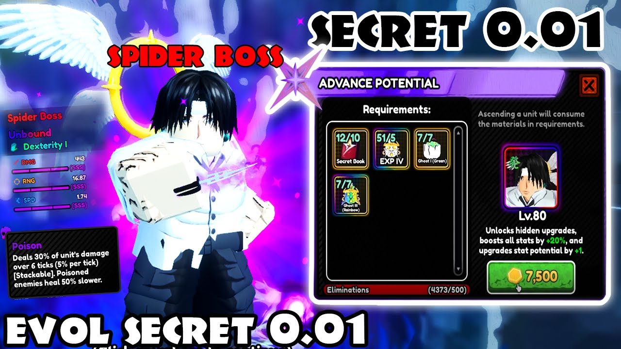 EVOL SECRET 0.01% SPIDER BOSS , GÂY 30% ĐỘC TỐ , GIẢM 50% HỒI MÁU | All ...