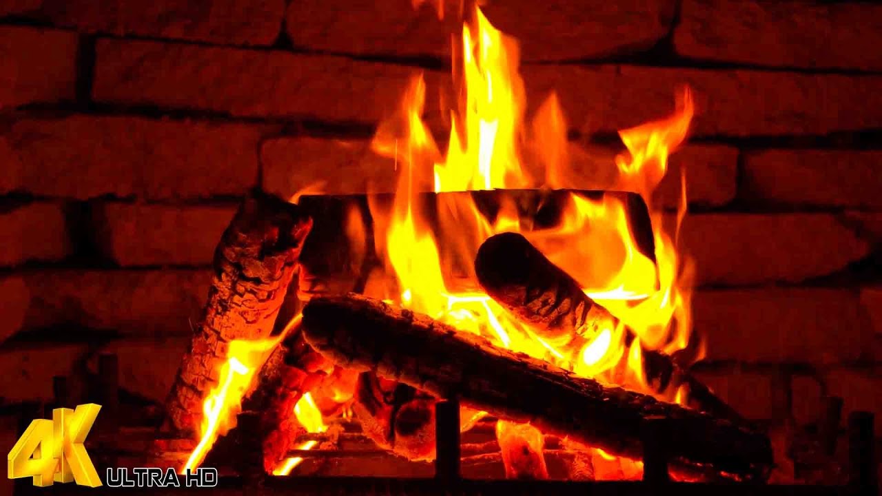 🔥 Calming Fireplace 4K. Cozy Fireplace Burning with Crackling Fire ...