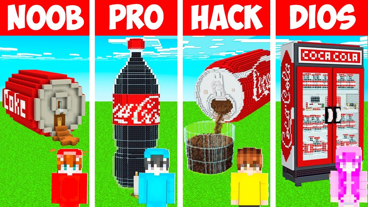 Base de COCA COLA NOOB vs PRO vs HACK vs DIOS en Minecraft - YouTube