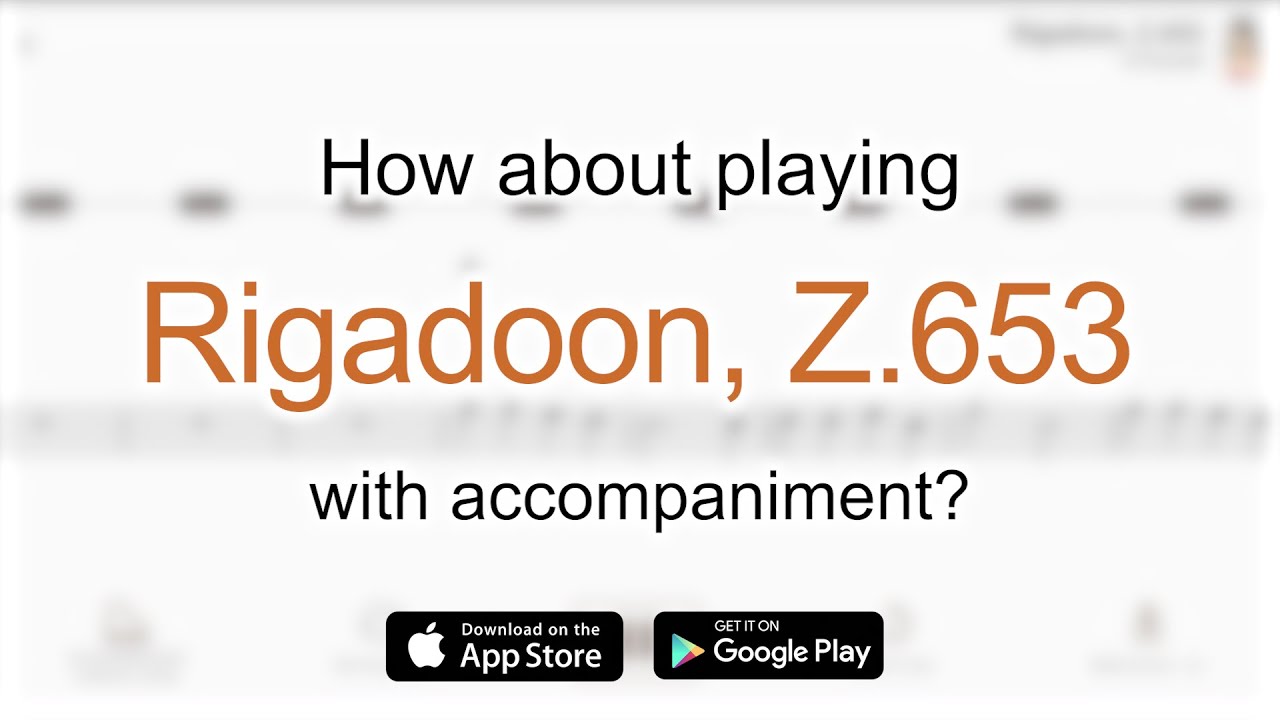 Play with accompaniment : Rigadoon, Z.653 | H. Purcell - YouTube