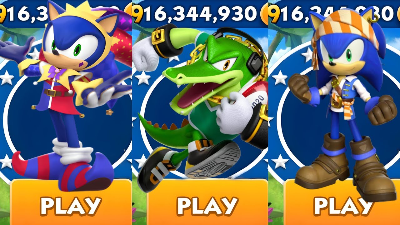 Sonic Dash - Jester Sonic vs Vector vs Pirate sonic vs All Bosses - All ...