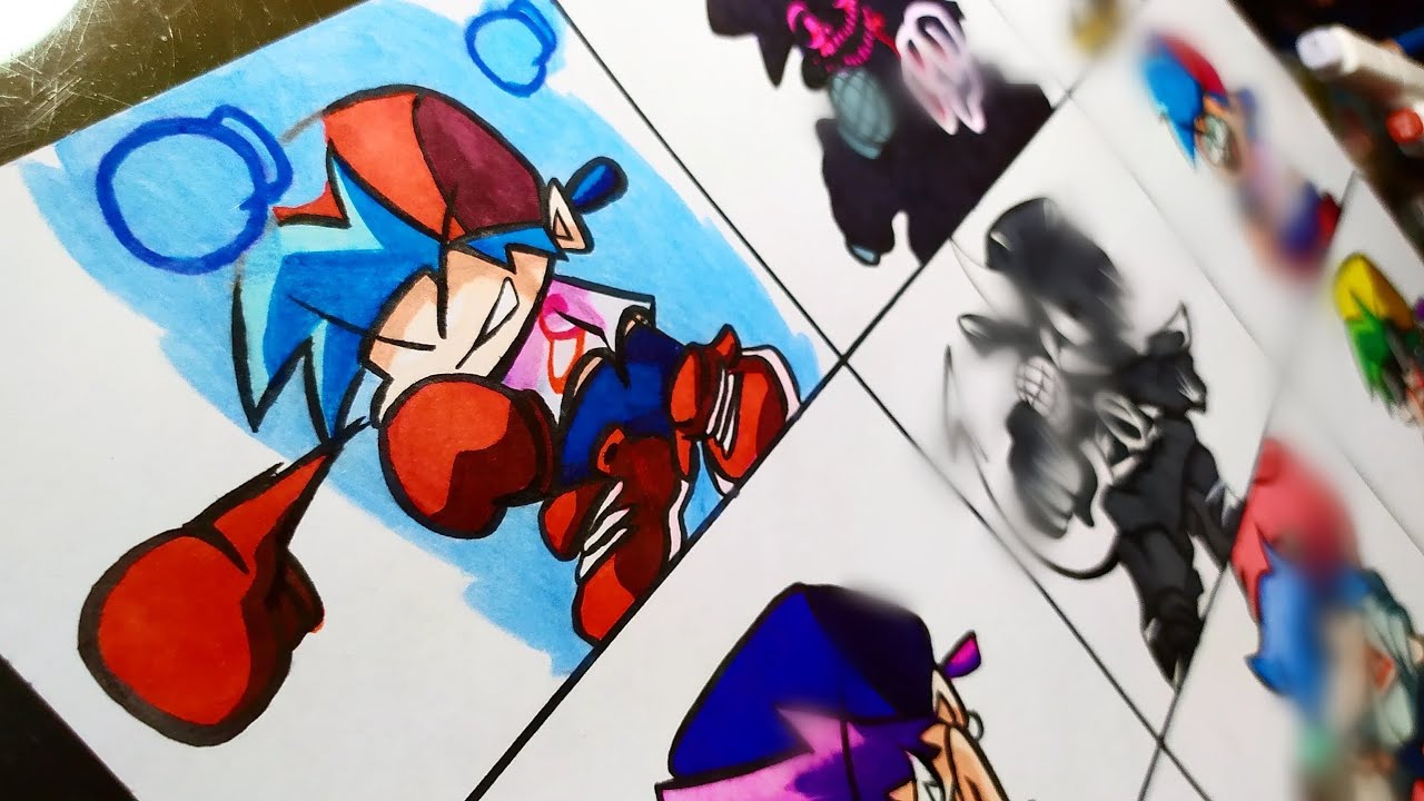 Drawing BOYFRIEND SKIN - Friday Night Funkin' (FNF MOD) - YouTube