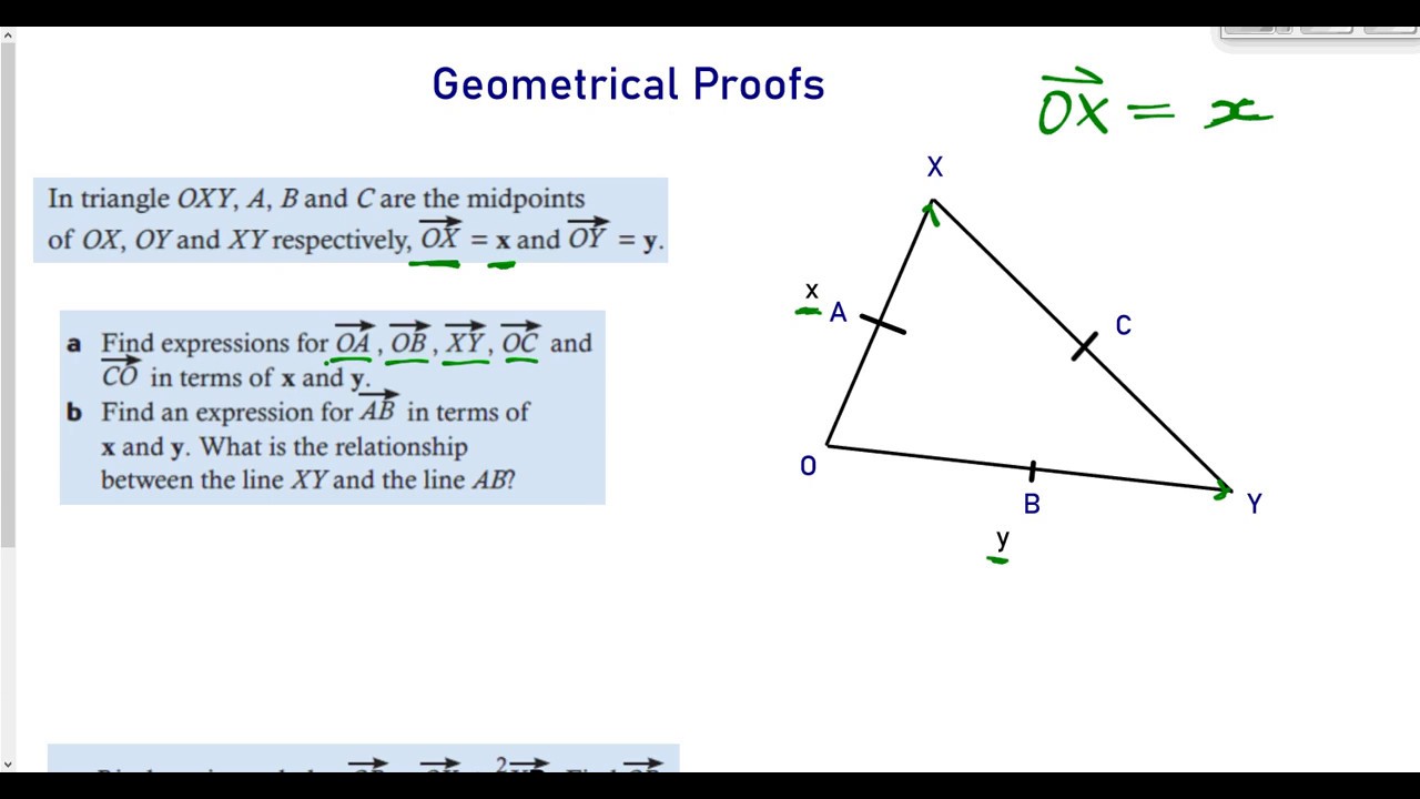 Geometrical Proofs Part A (Vectors) - YouTube