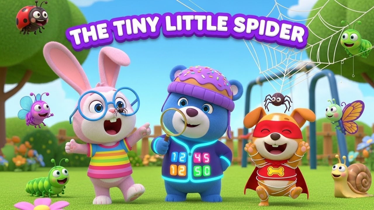 Tiny Little Spider 🕷️🎶 | Fun & Educational Kids Song About Bugs and ...