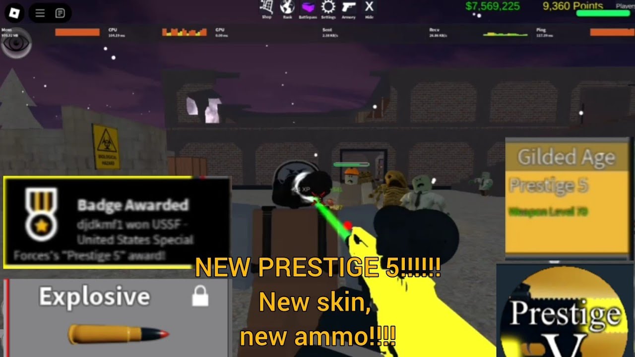 NEW PRESTIGE 5 SHOWCASE!!!!! |Roblox Zombie Uprising| NEW GILDED AGE ...