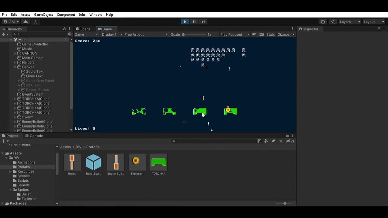 Space Invaders Gameplay (Unity) - YouTube