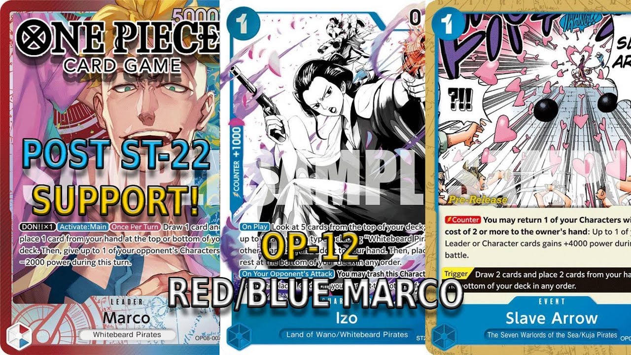 [OP-12] POST ST-22 SUPPORT!?! Marco Deck & Gameplay | One Piece Card Game - YouTube