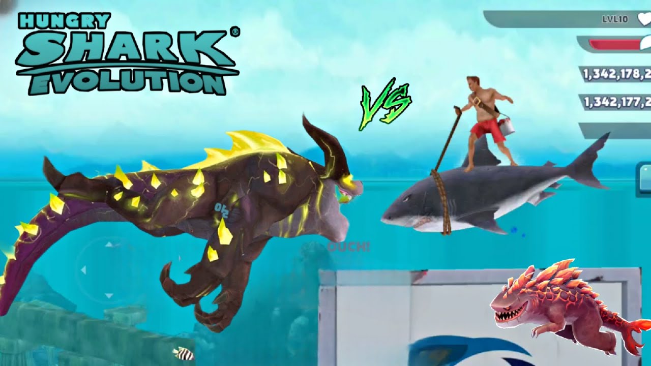 Hungry Shark Evolution - King Of Summer vs Behellmouth Shark - YouTube