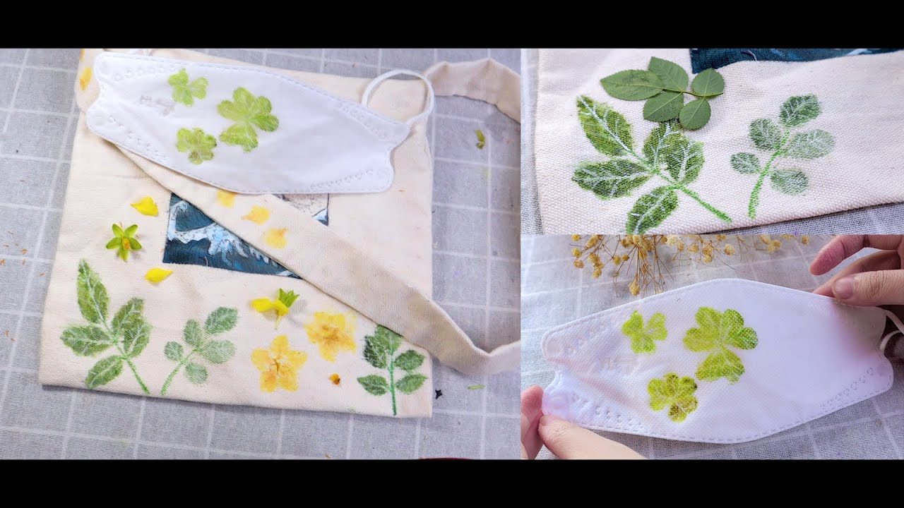 COOL IDEAS FOR BAG| Leaves painting tutorial |Leaf Printing Technique 🍁 ...