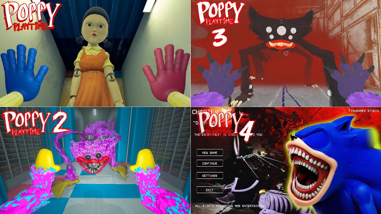 Poppy Playtime Chapter 1 2 3 & 4 Full Gameplay Walkthrough No ...