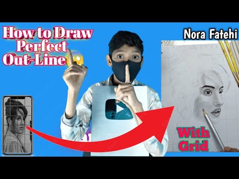 Nora Fatehi😍 How to make perfect Grid for perfect Outline in A4 Size ...