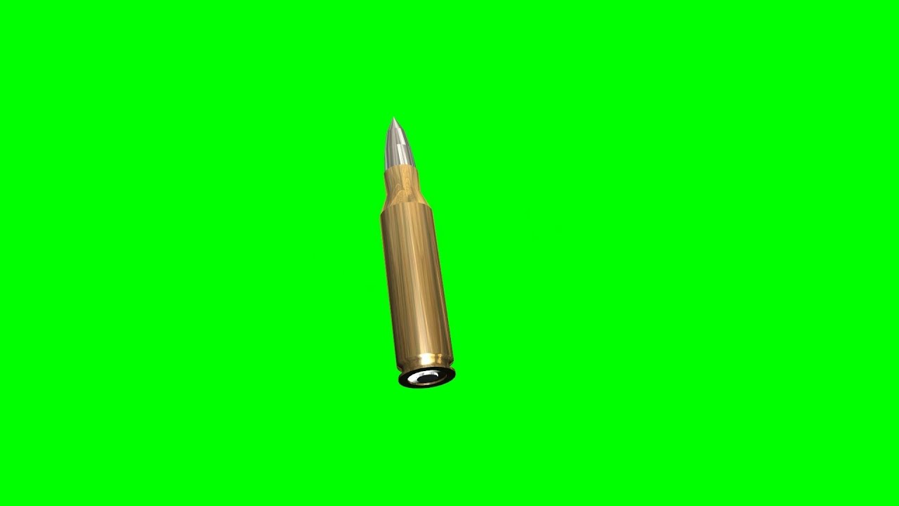 Gun - Bullet cartridge green screen 1 - free use - YouTube