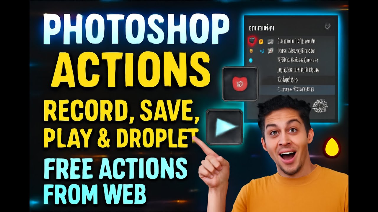 Photoshop Actions Explained! | Record, Save, Play & Droplet | Load Free ...