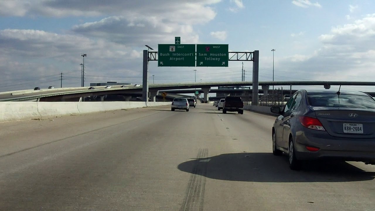 North Freeway (Interstate 45) southbound ramp to Sam Houston Tollway ...