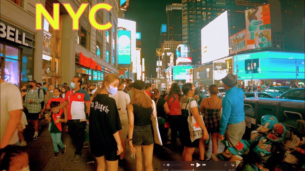 VIRTUAL TOUR, TIMES SQUARE NEW YORK, NIGHT TIME, 4K! - YouTube