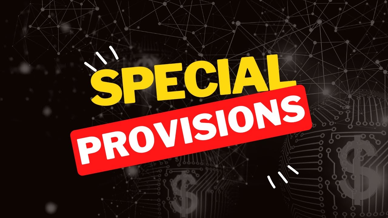 Special Provisions - YouTube