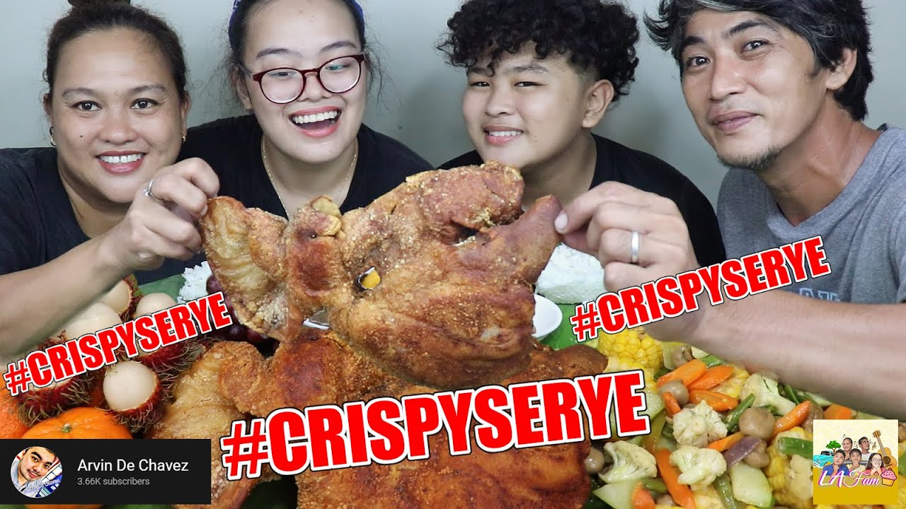 SUPER CRISPY PORK MASK + STIR FRY VEGETABLES + FRUITS! PINOY MUKBANG ...