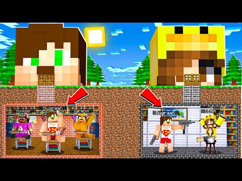 GİZLİ GEÇİTLİ MİNECRAFT OKUL KAPIŞMASI - MİNECRAFT YAPI KAPIŞMALARI