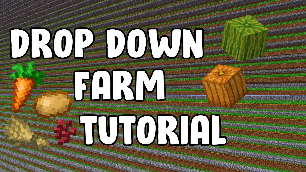 HOW TO BUILD DROP DOWN FARMS FOR CROPS - PUMPKINS, MELONS, CARROTS ...