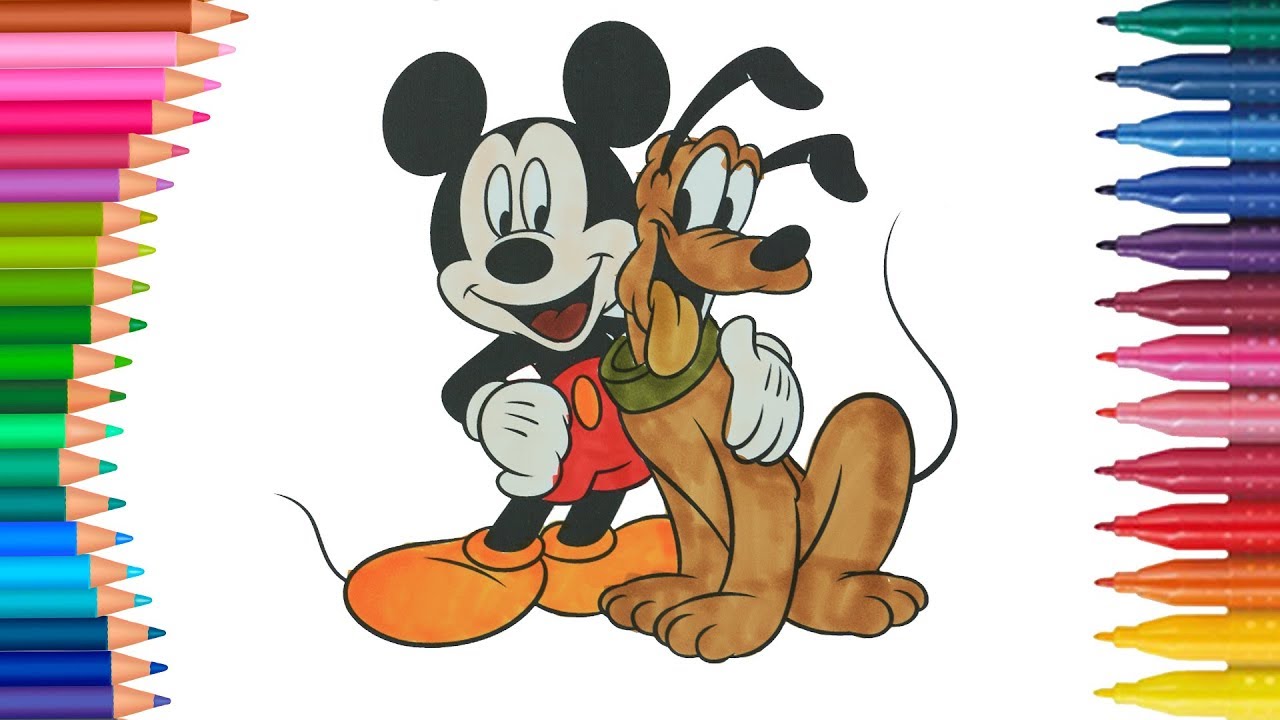Miki Fare Mickey Mouse - Pluto Boyama | Minik Eller Boyama Kitabı - YouTube