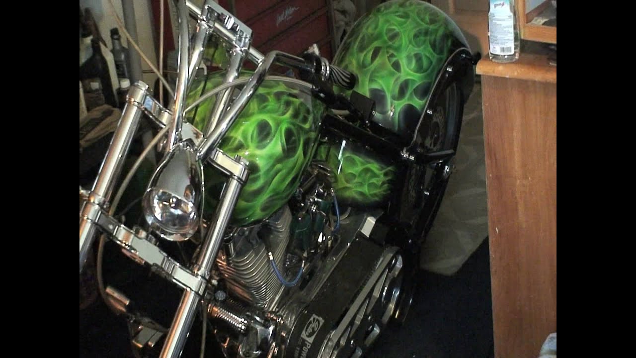 Godfather SMW 300 rear 124 S&S Custom Chopper softail - YouTube