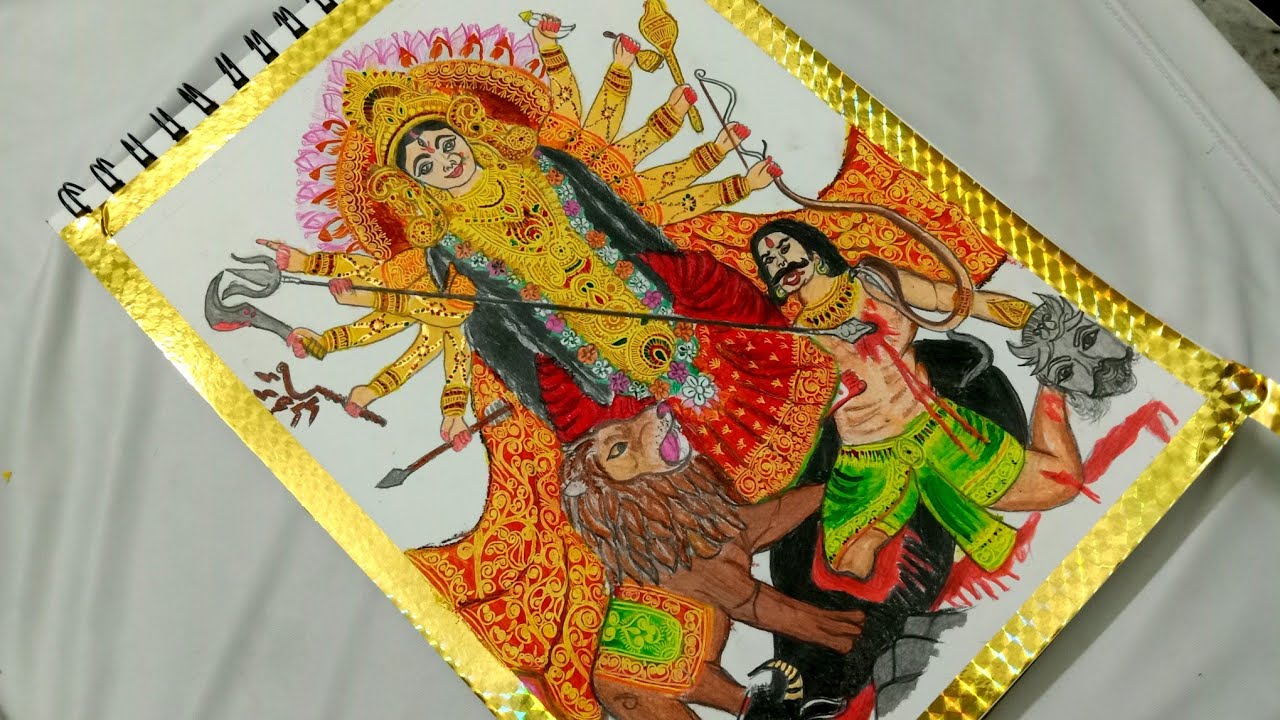 Chandi Devi Drawing For Beginners ️🙏 | Day 5 of Navaratri Drawing# ...