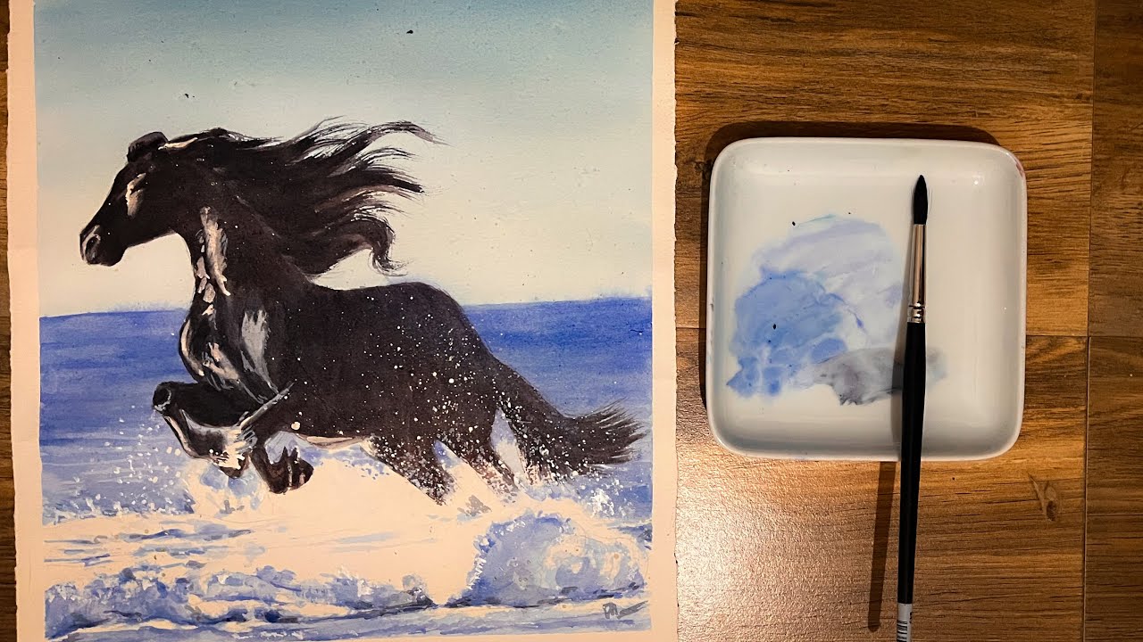 Paint A Running Horse in Watercolor | Watercolor Demonstration | - YouTube