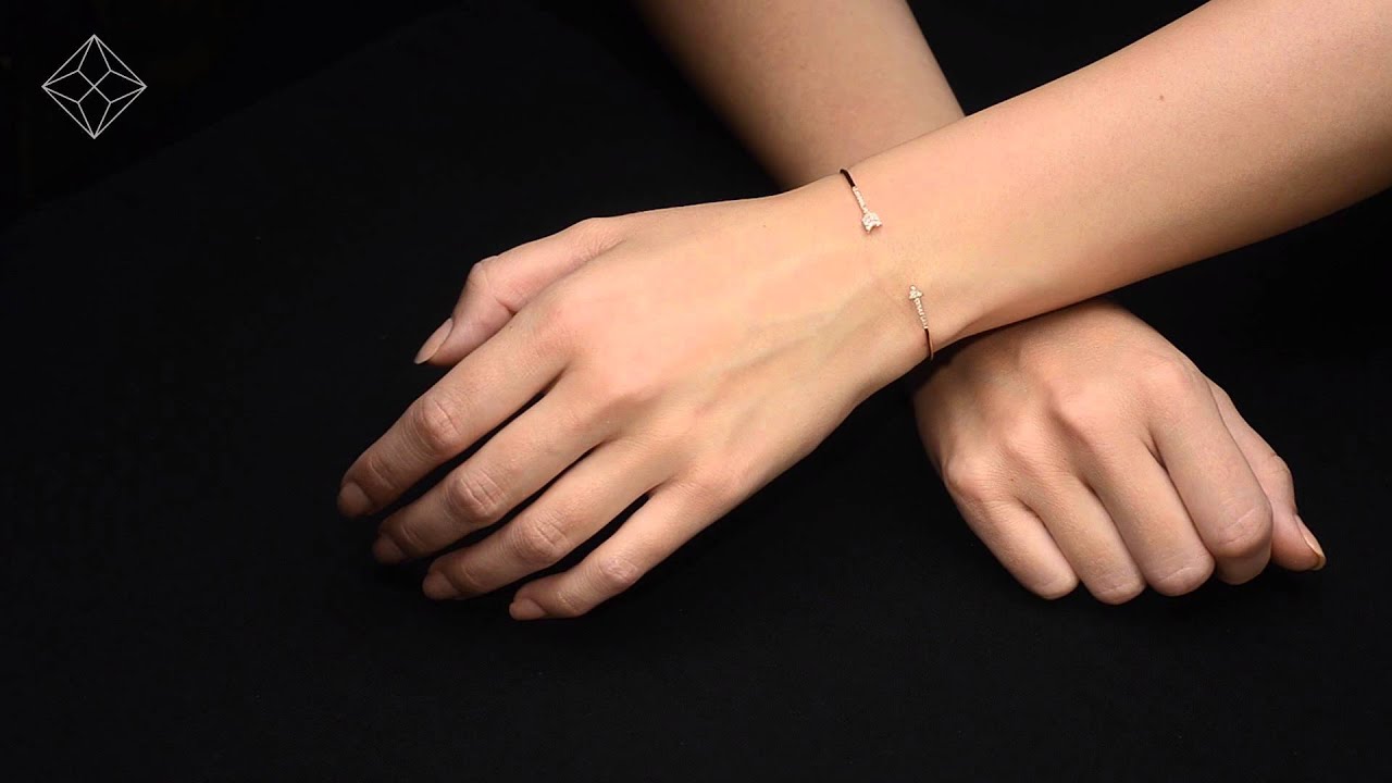 Vivara Collection 0.17ct Diamond and 9K Rose Gold Arrow Bangle L3333 ...
