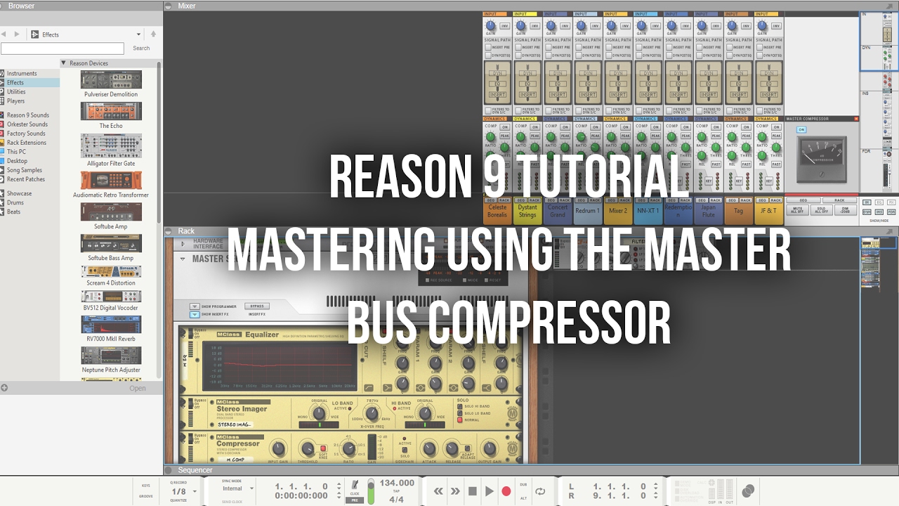 Reason 9 Tutorial (Mastering using the Master Bus Compressor) - YouTube