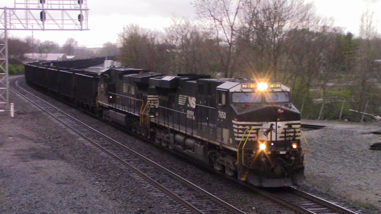 4/23/20 Marion, OH; NS 7650 leads a coal train south - YouTube
