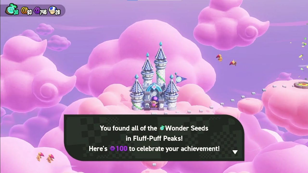 Super Mario Bros Wonder - Fluff-Puff Peaks 100% (Part 2/2) and Second ...
